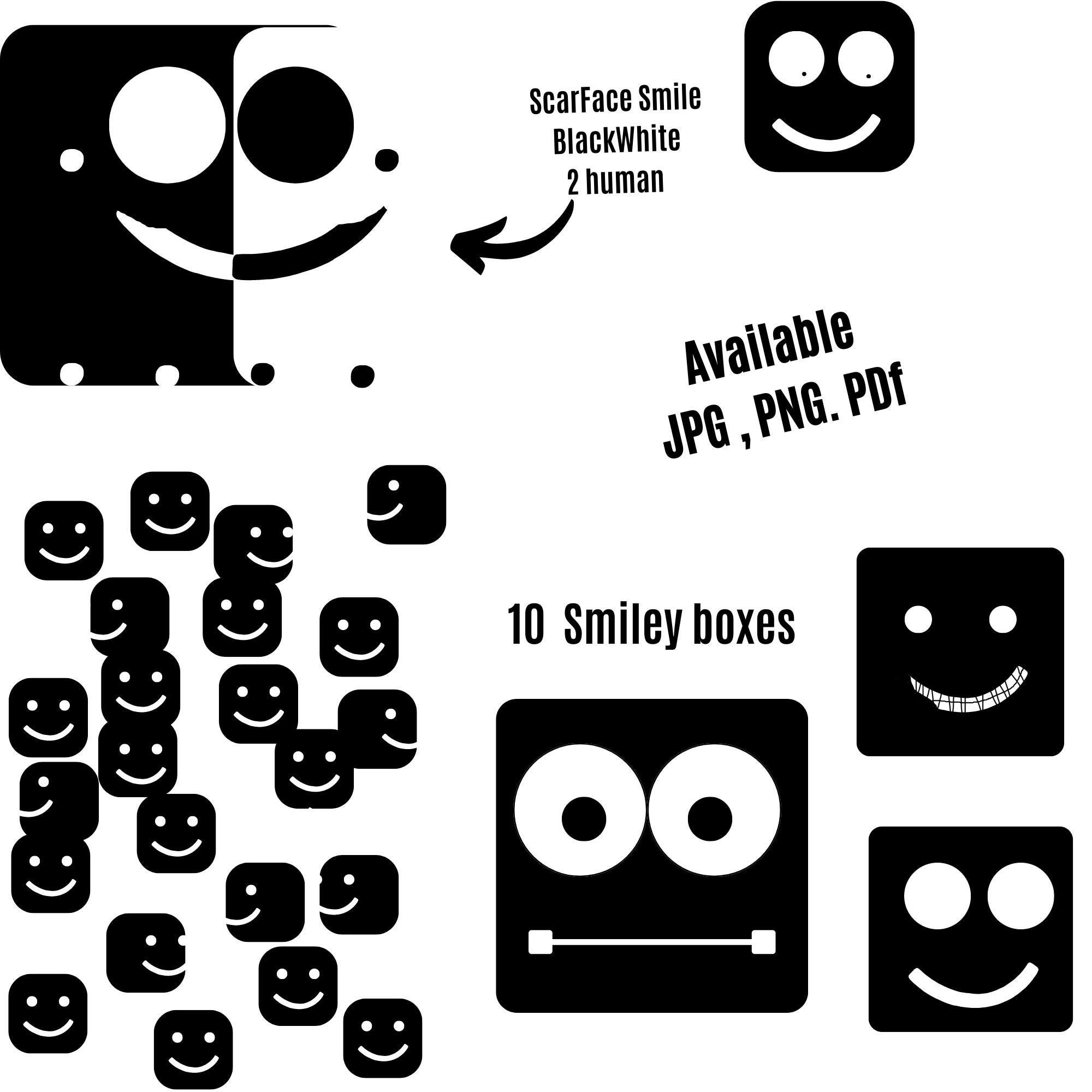 Digital Smiley Emoji Box , (PNG - JPG - PDF ) Scarface Art With Smile ...