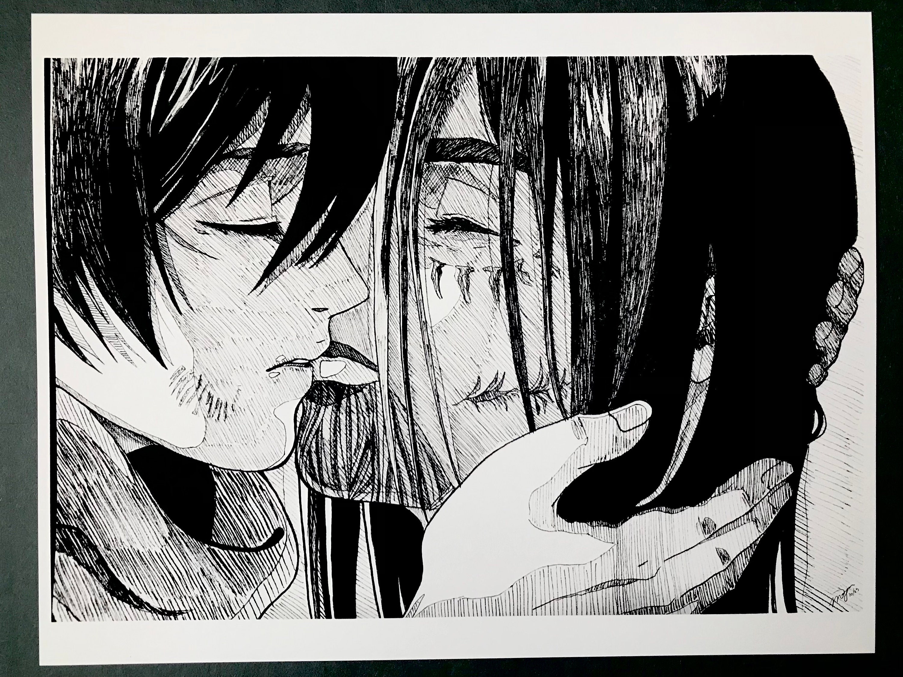 Eren and Mikasa Black & White FAN-MADE Art Print AOT High-quality Eren ...