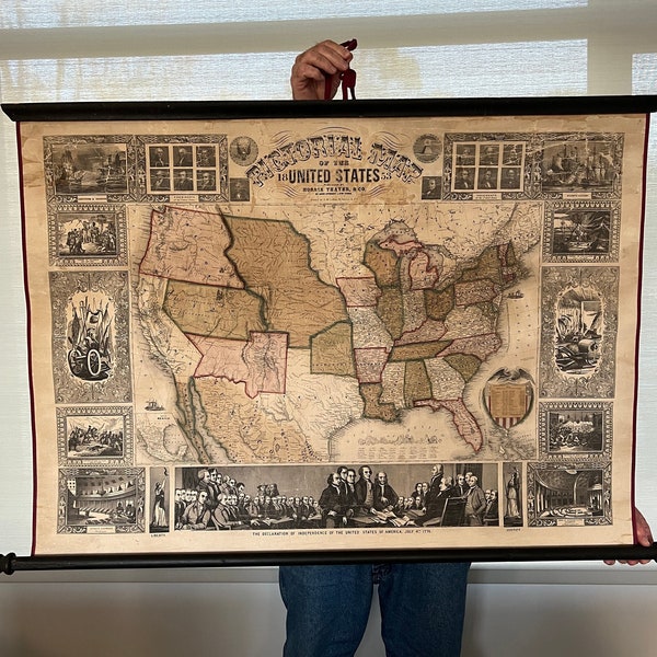 Antique Wall Map - Etsy