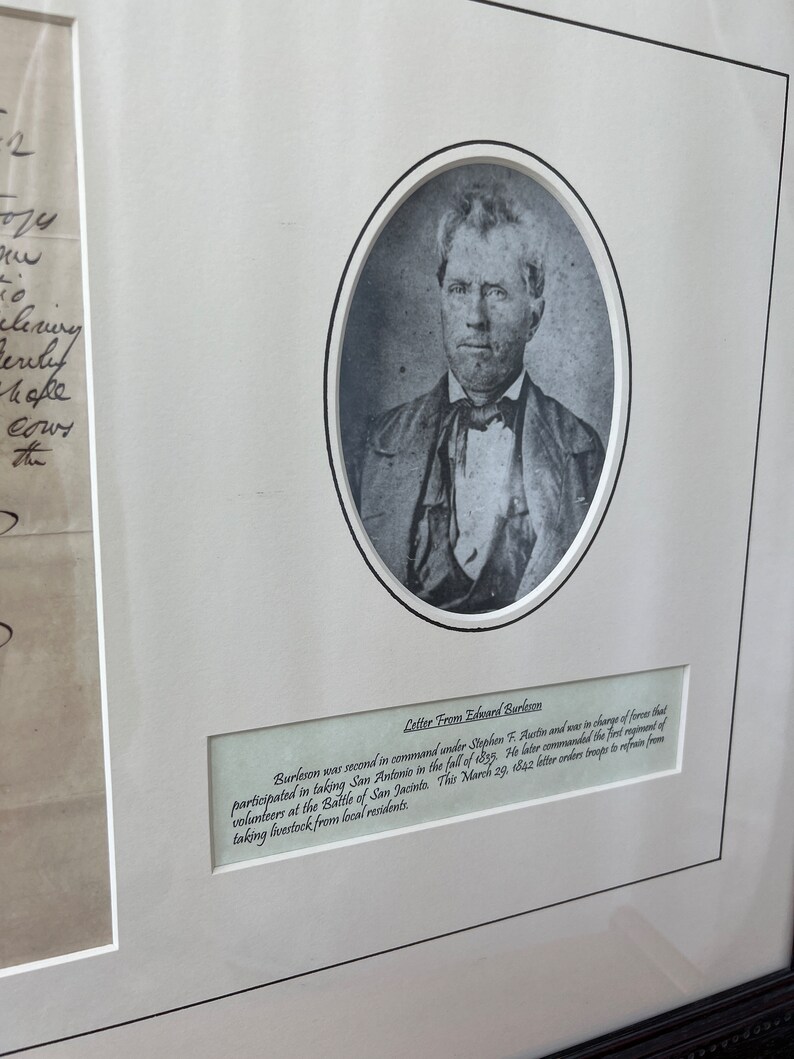 1842 Order From Commander Edward Burleson of San Antonio De - Etsy