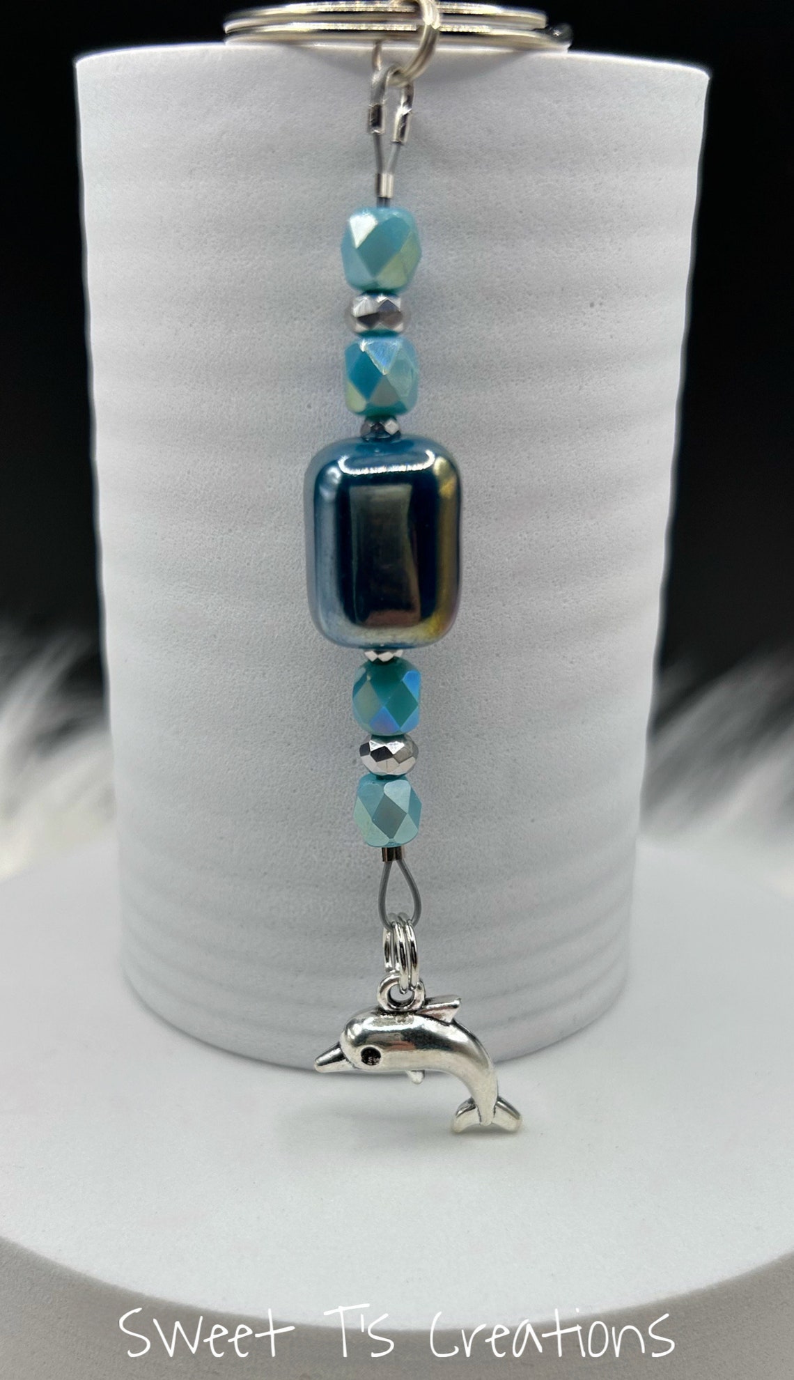 Aqua Crystal Keychain, Teal, Sun Catcher, Car/rear View Mirror Charm ...