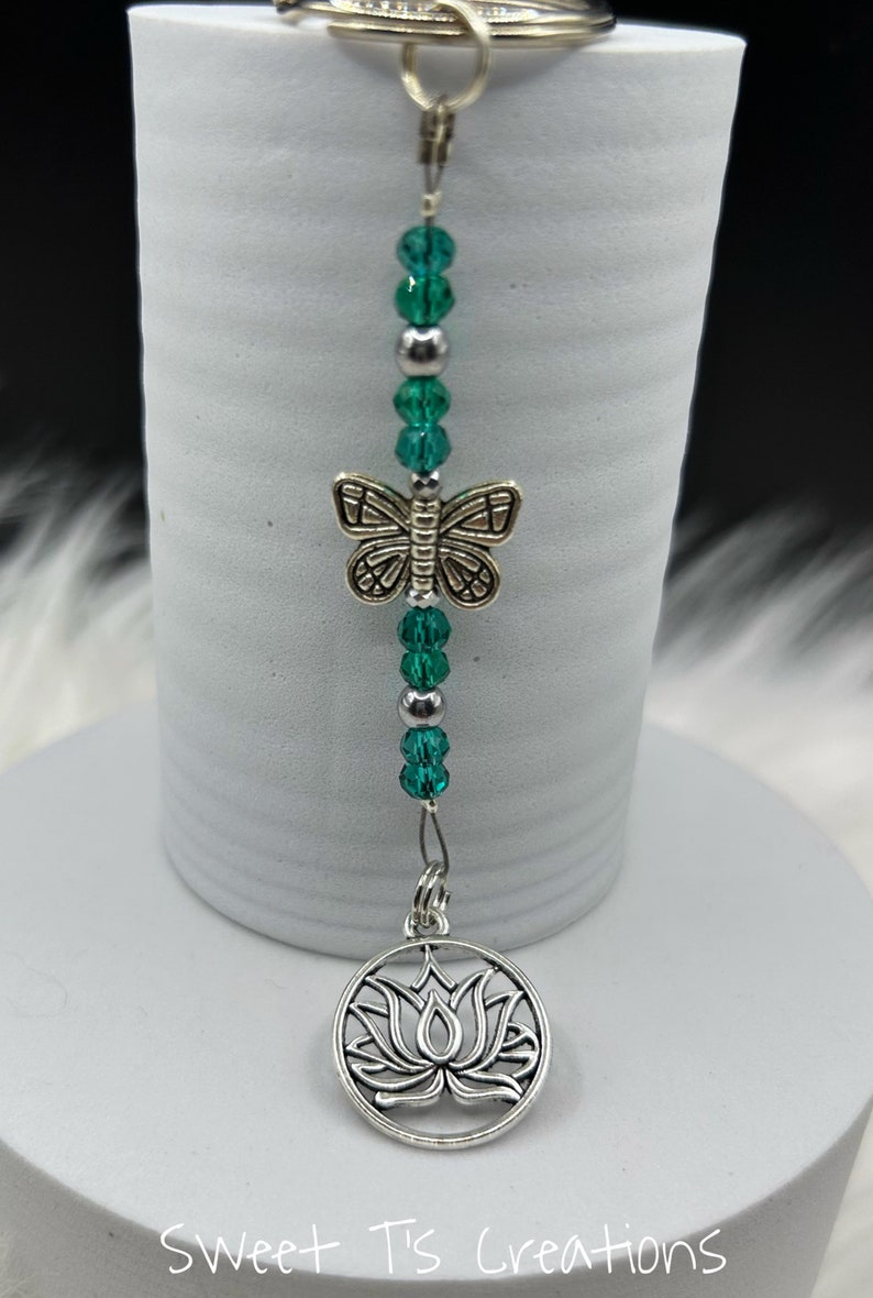 Aqua Crystal Keychain, Teal, Sun Catcher, Car/rear View Mirror Charm ...