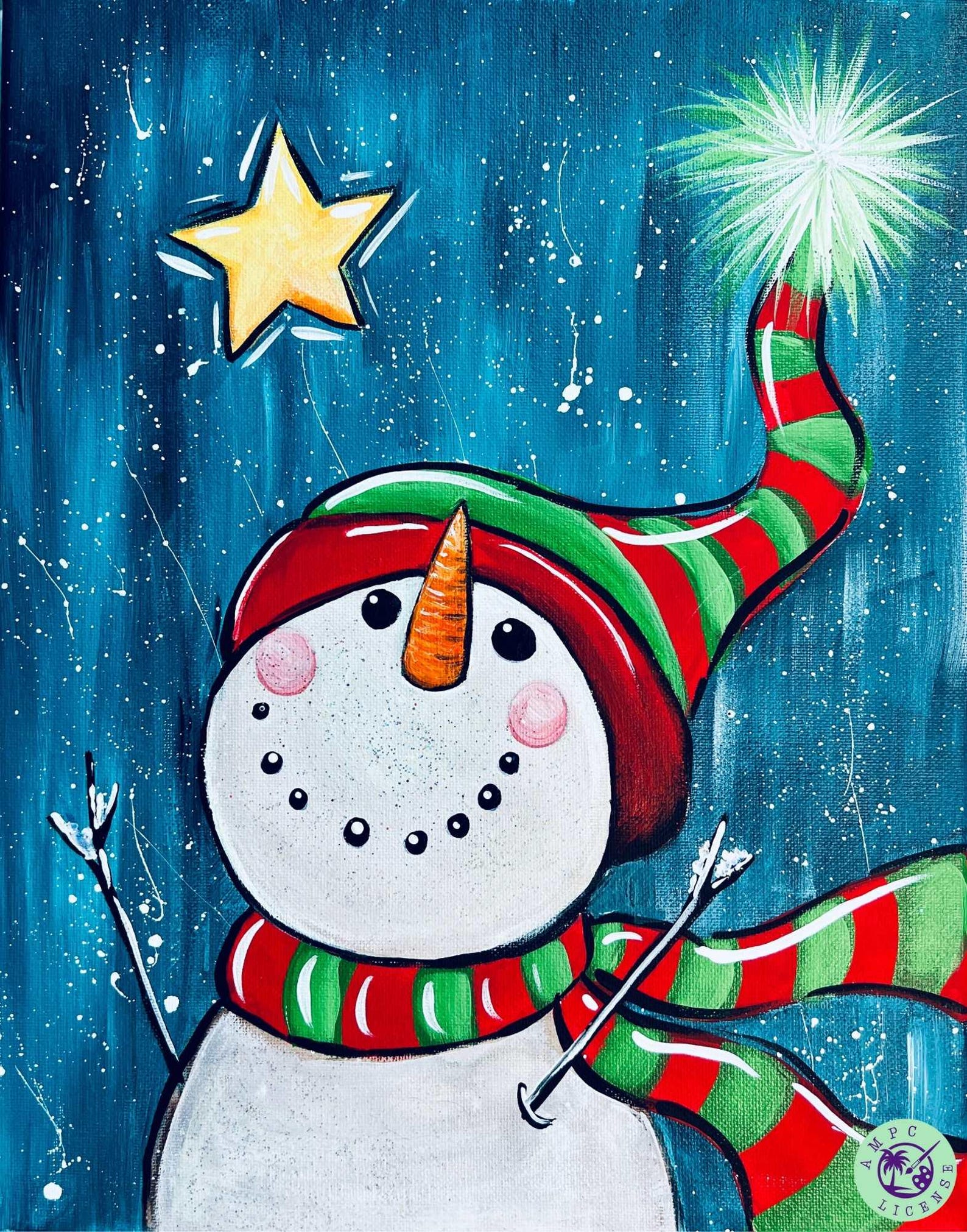 NEW - Starlight Snowman Painting Kit - Paint Your Own - Hand-drawn ...