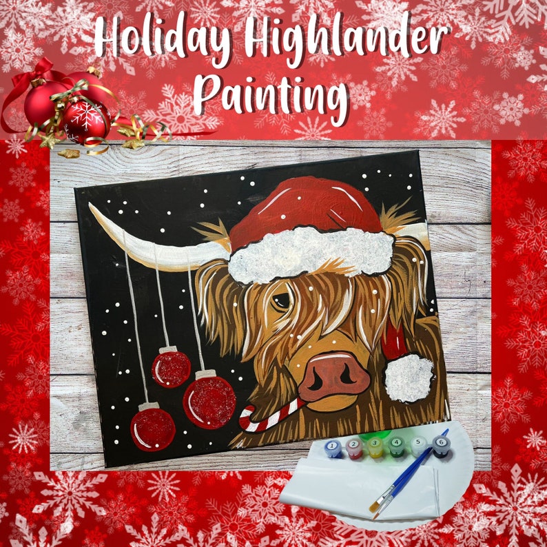 DIY Holiday Highlander Painting Kit - Paint Your Own - Hand-drawn ...