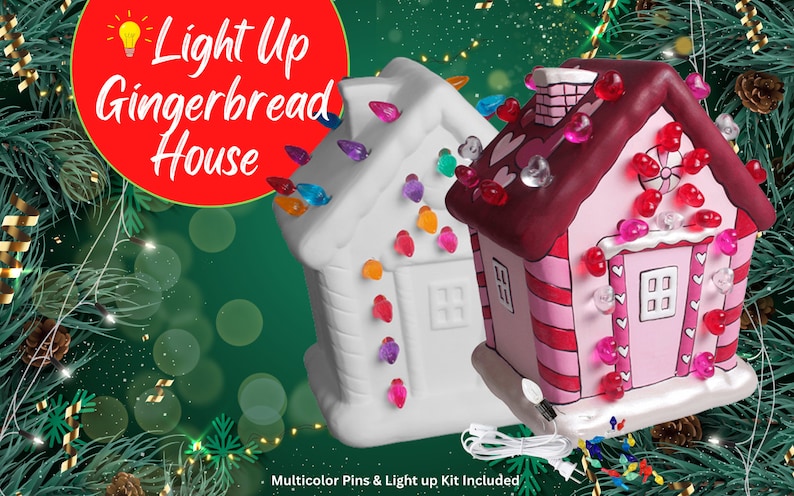 Light up Holiday Christmas Gingerbread House - Night Light Gingerbread ...