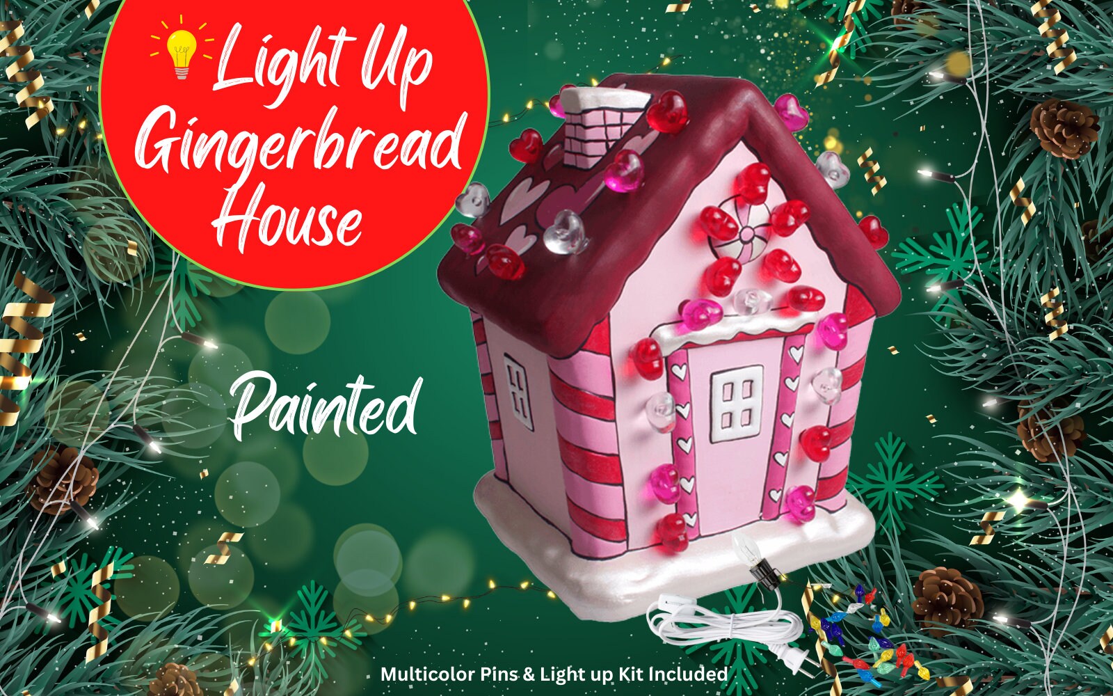 Light up Holiday Christmas Gingerbread House - Night Light Gingerbread ...