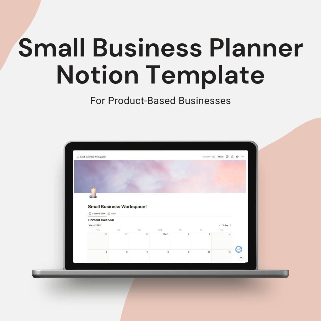 Notion Template for Product-based Small Businesses, Digital Download ...