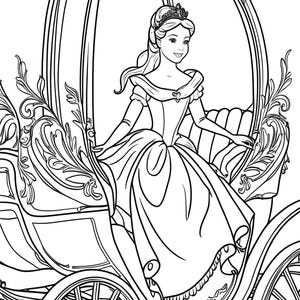 8 Princesses in Carriages & on Horses – Printable Colouring Pages ...