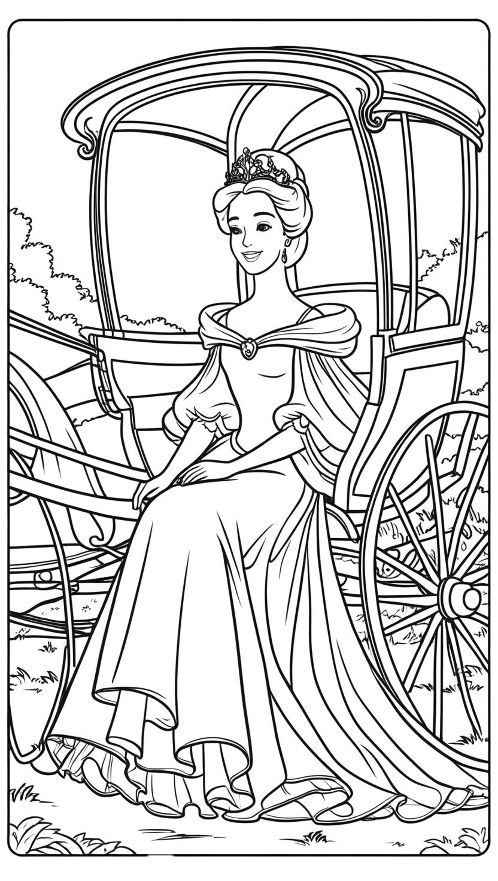 8 Princesses in Carriages & on Horses – Printable Colouring Pages ...