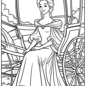 8 Princesses in Carriages & on Horses – Printable Colouring Pages ...