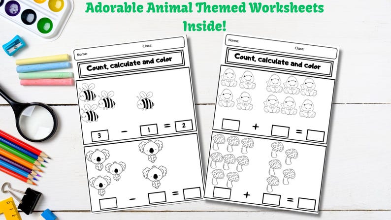 Preschool Math Worksheets: Colour, Count & Learn (PDF Downloadable ...