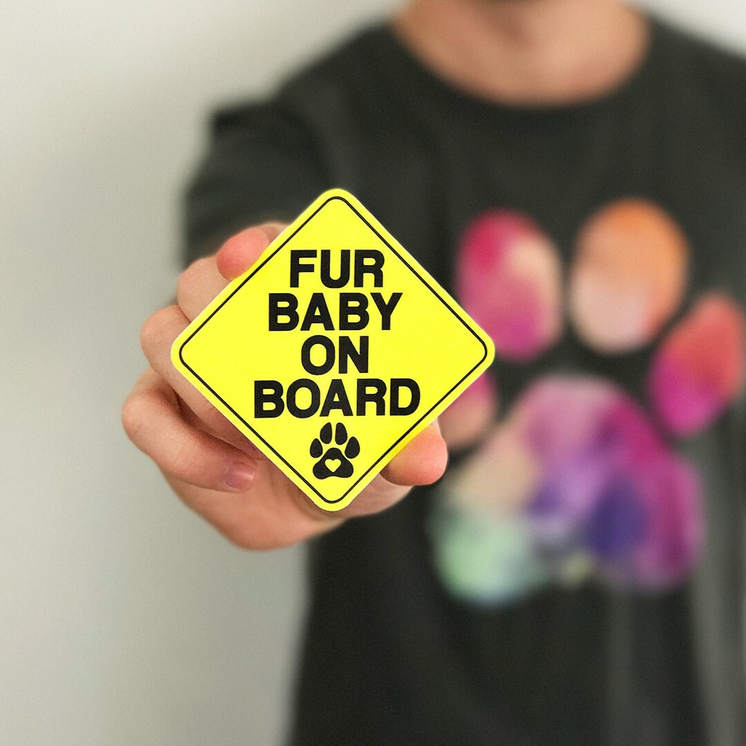 Fur Baby on Board Bumper Sticker for Cars & Windows - Durable ...