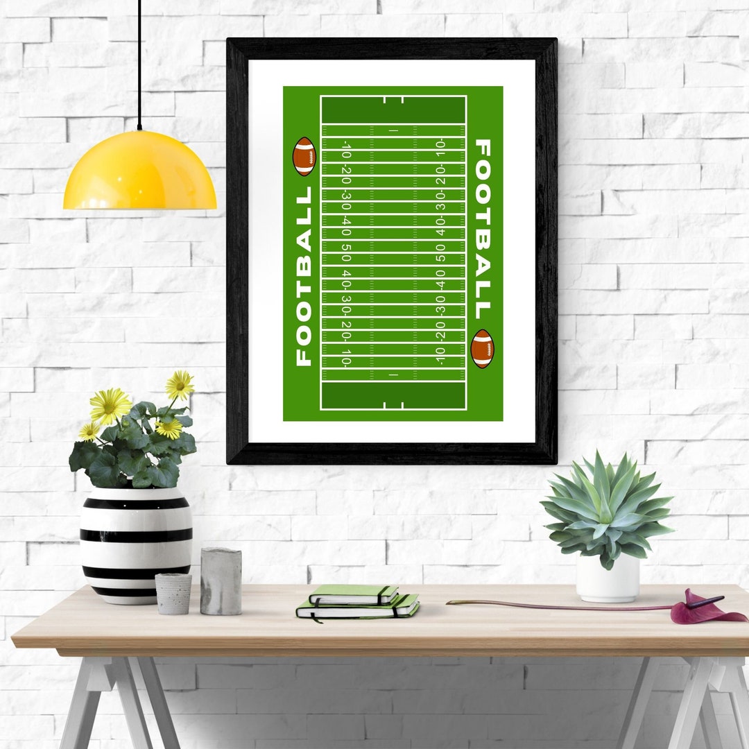 Football Field Poster Print Sports Print Digital Download - Etsy