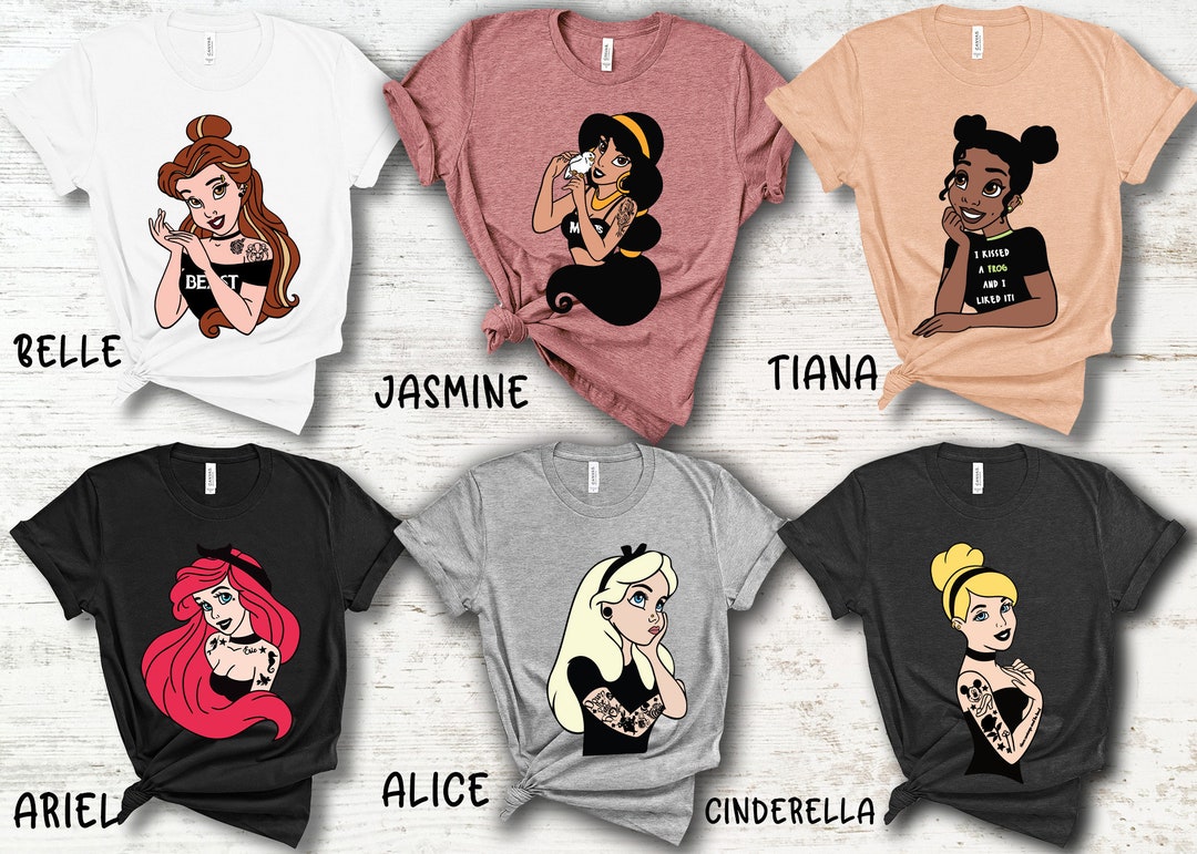 Disney Rocker Princess Shirt, Disney Punk Princess Shirt, Tattoo Disney ...