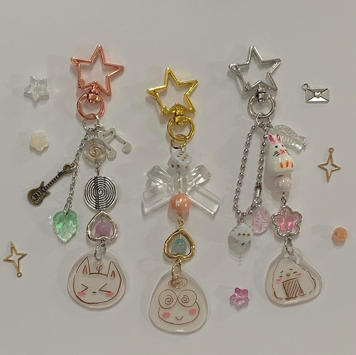 Dainty Beaded Doodle Keychains - Etsy