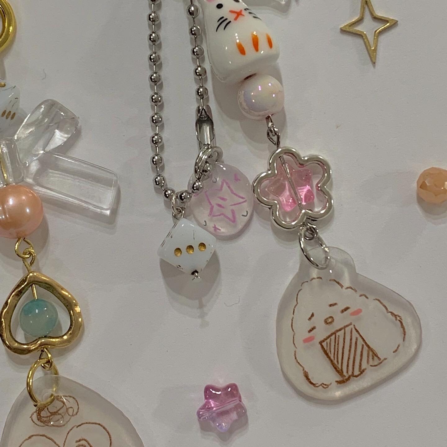 Dainty Beaded Doodle Keychains - Etsy