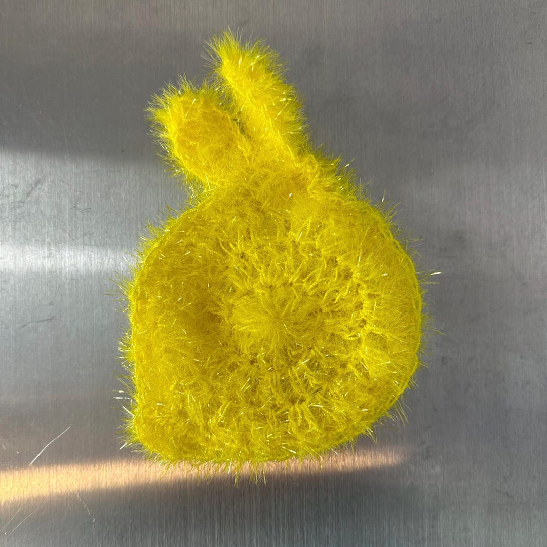 Yellow Easter Bunny Dish Scrubby, Pot Scrubber Scrubby Sparkle Handmade ...