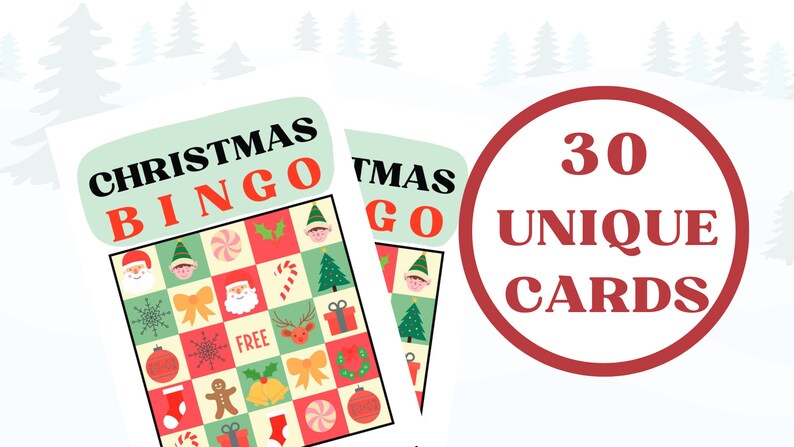 Christmas Holiday Bingo Cards, Printable Bingo, 30 Cards, Senior ...