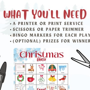 Christmas Holiday Bingo Cards, Printable Bingo, 20 Cards, Senior ...