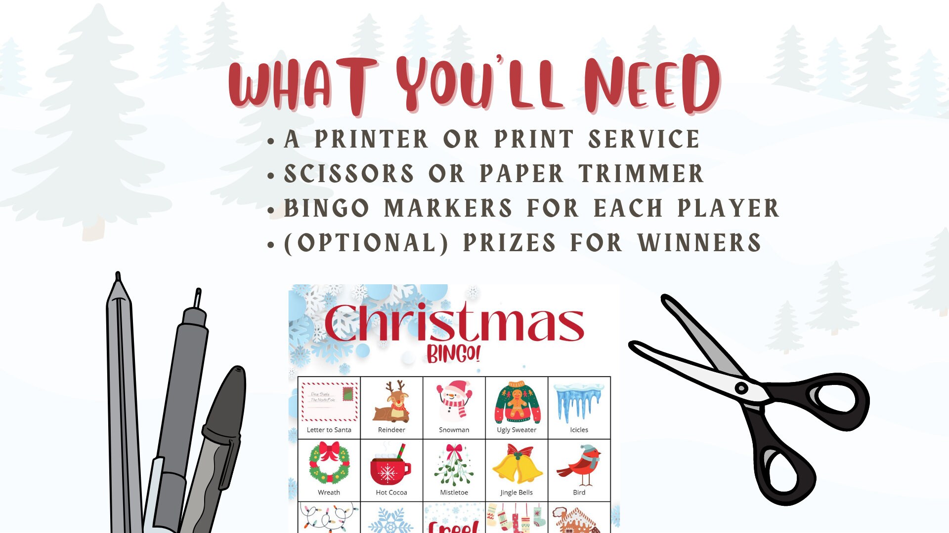Christmas Holiday Bingo Cards, Printable Bingo, 20 Cards, Senior ...