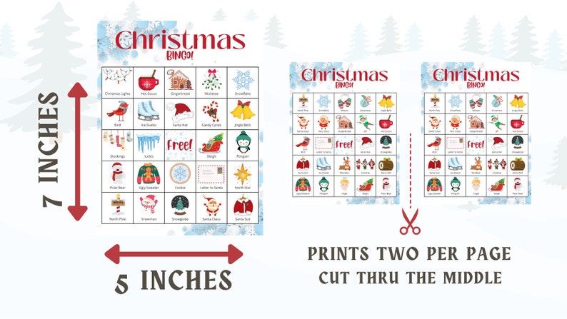 Christmas Holiday Bingo Cards, Printable Bingo, 20 Cards, Senior ...
