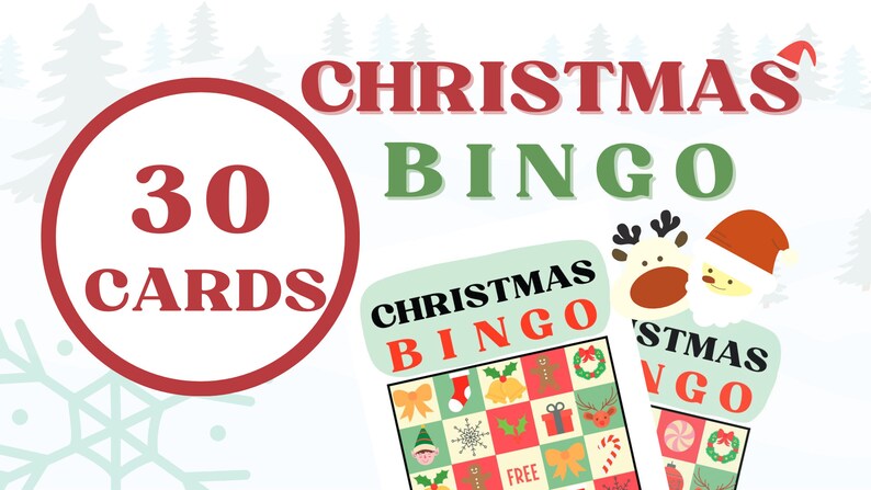 Christmas Holiday Bingo Cards, Printable Bingo, 30 Cards, Senior ...