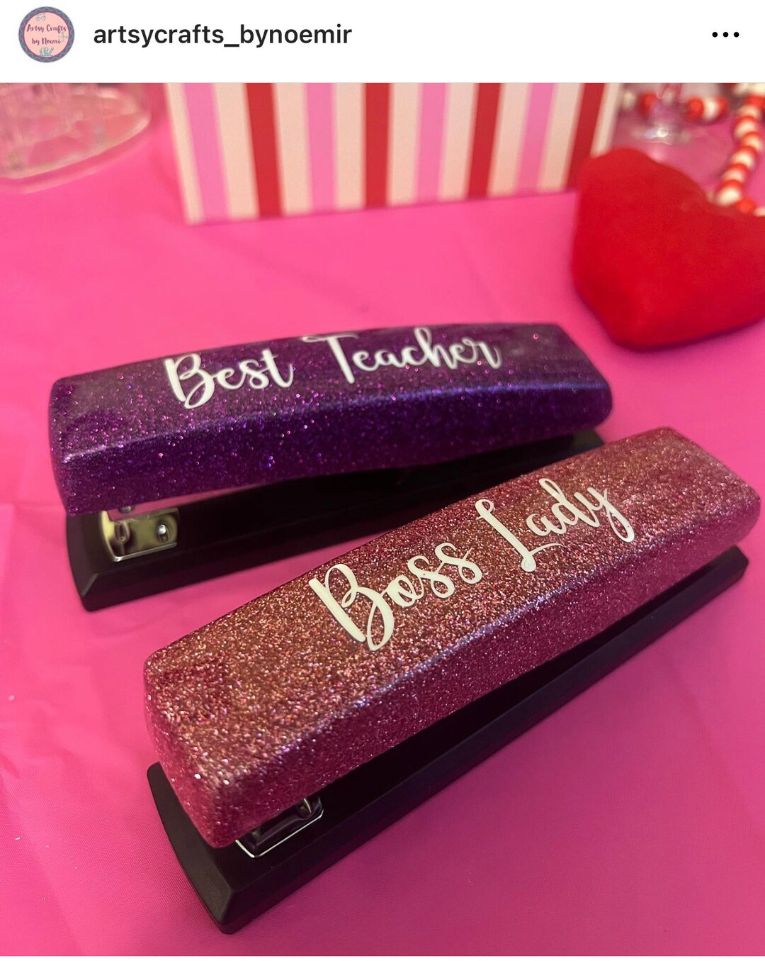 Personalize Glitter Stapler, Tape Dispenser, Glitter Pen - Etsy