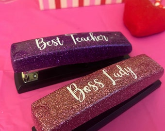 Glitter Sunflower Stapler and Tape Dispenser Set - Etsy