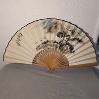 Vintage Hand-painted Japanese Fan: Large Bamboo Wall Decor - Etsy