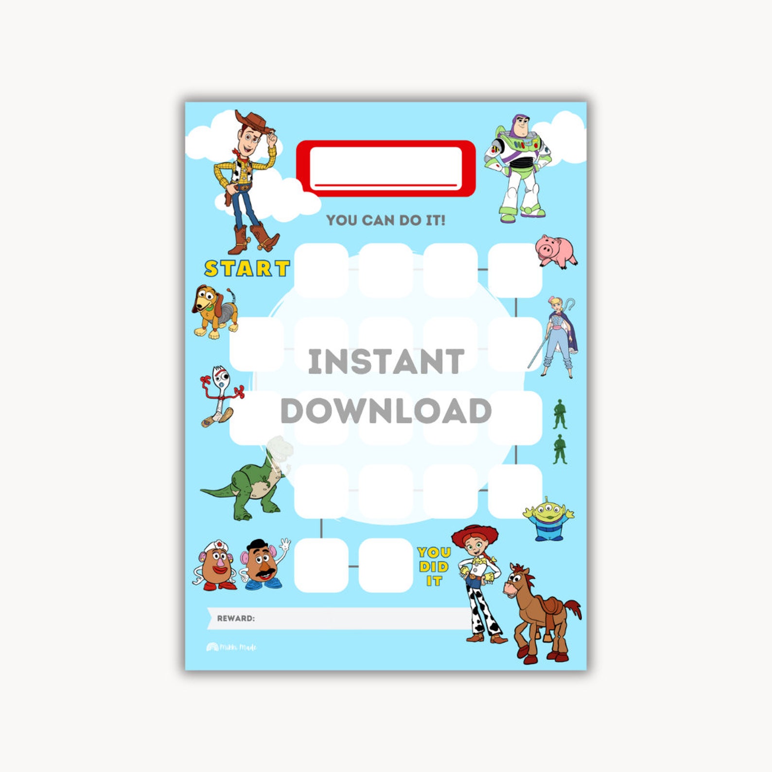 Printable Toy Story Reward Chart | Toy Story Sticker Chart | Kids ...