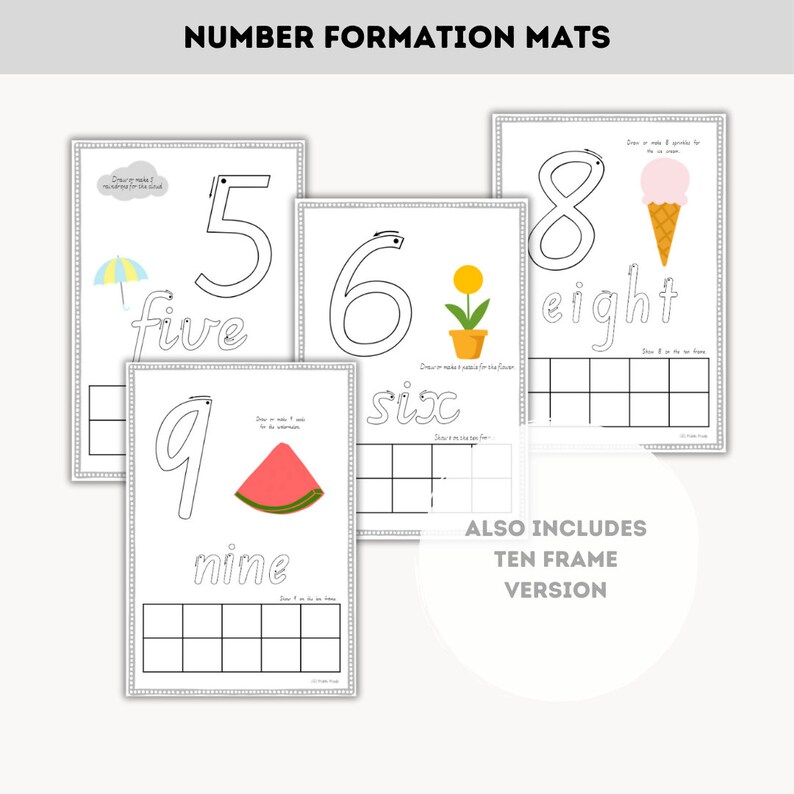 Number Formation Mats | Tasmanian State Font | Number Tracing Mats ...