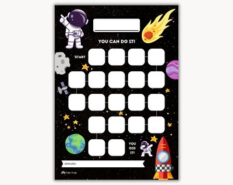 Printable Space Reward Chart | Kids Behaviour Chart | Sticker Reward ...
