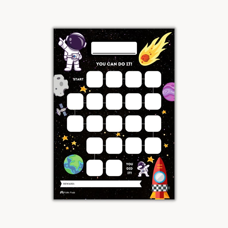 Printable Space Reward Chart | Space Sticker Chart | Kids Reward Chart ...