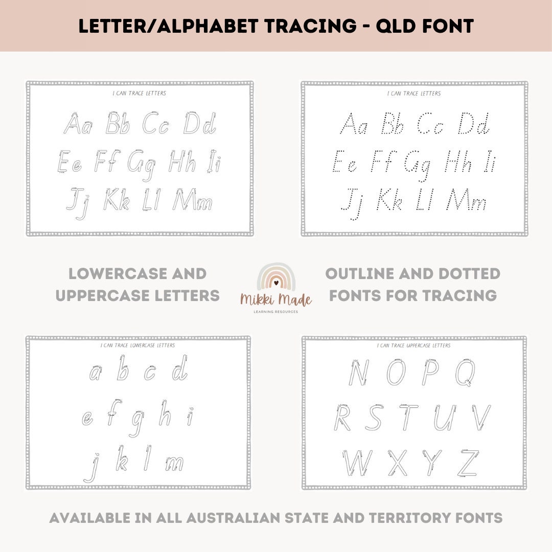 Letter Tracing | Queensland State Font | Alphabet Tracing | Printable ...
