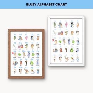 Printable Bluey Alphabet Chart Bluey ABC Chart Bluey Wall Art INSTANT ...