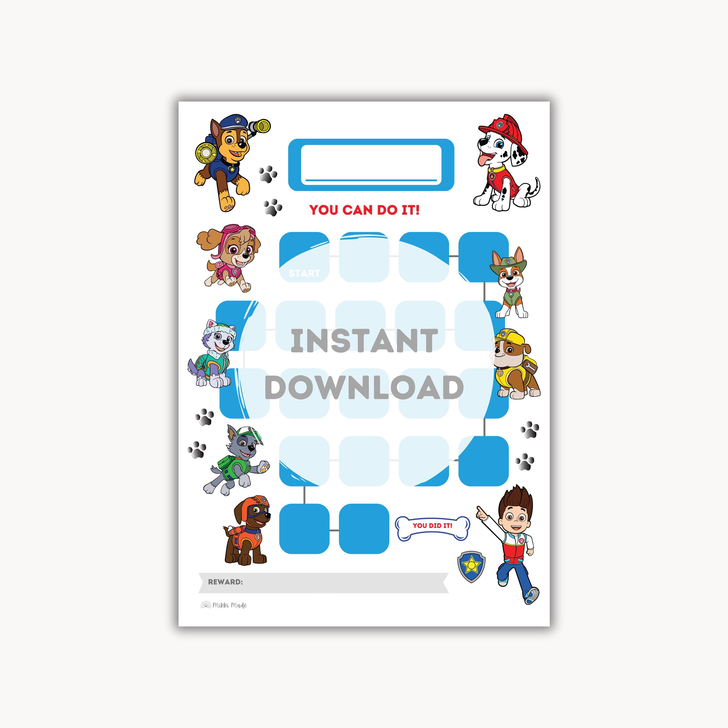 Printable Paw Patrol Reward Chart | Paw Patrol Sticker Chart | Kids ...