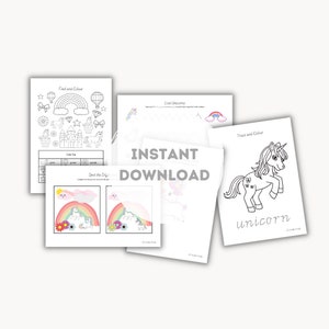 Unicornio Hojas de trabajo imprimibles / Preescritura / Calco ...
