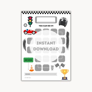 Printable Racecar Reward Chart | Racecar Sticker Chart | Kids Reward ...