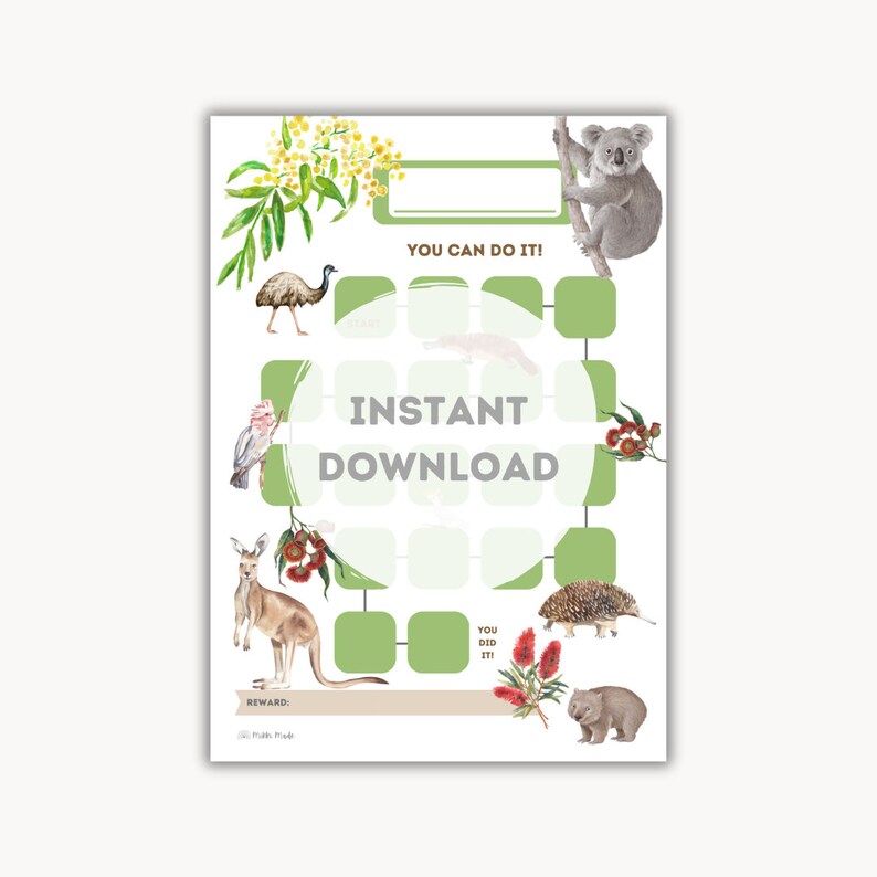 Printable Australian Animal Reward Chart | Australian Animal Sticker ...