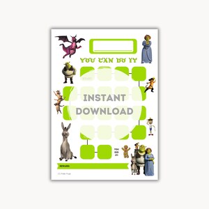 Printable Shrek Reward Chart | Shrek Sticker Chart | Kids Reward Chart ...