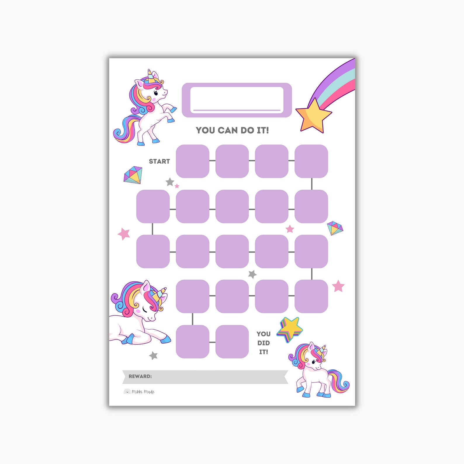 Printable Unicorn Reward Chart | Unicorn Sticker Chart | Kids Reward ...