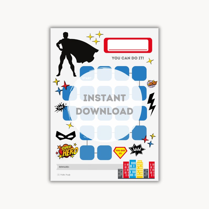 Printable Superhero Reward Chart | Superhero Australian Animal Sticker ...