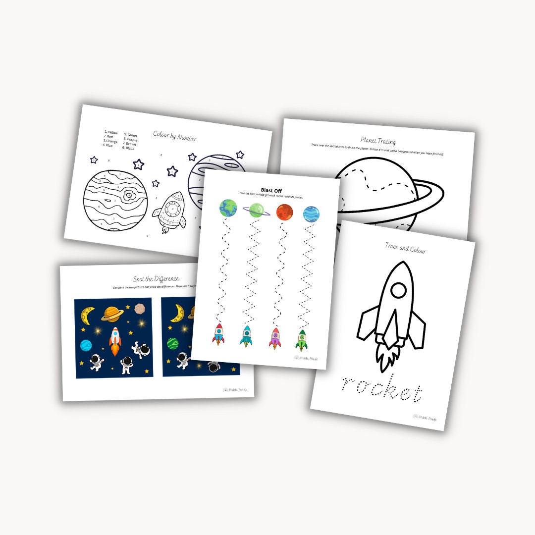 Space - Printable Worksheets | Pre-writing | Tracing | Fine Motor ...