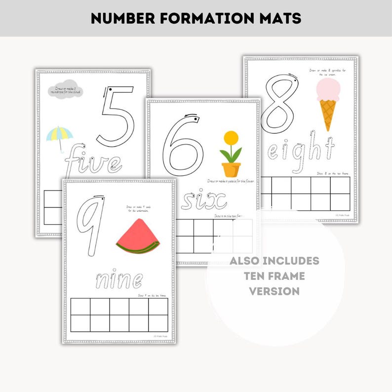 Number Formation Mats | QLD State Font | Number Tracing Mats | Number ...