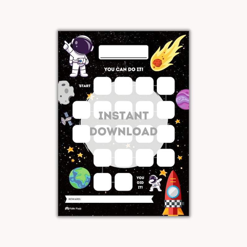 Printable Space Reward Chart | Space Sticker Chart | Kids Reward Chart ...