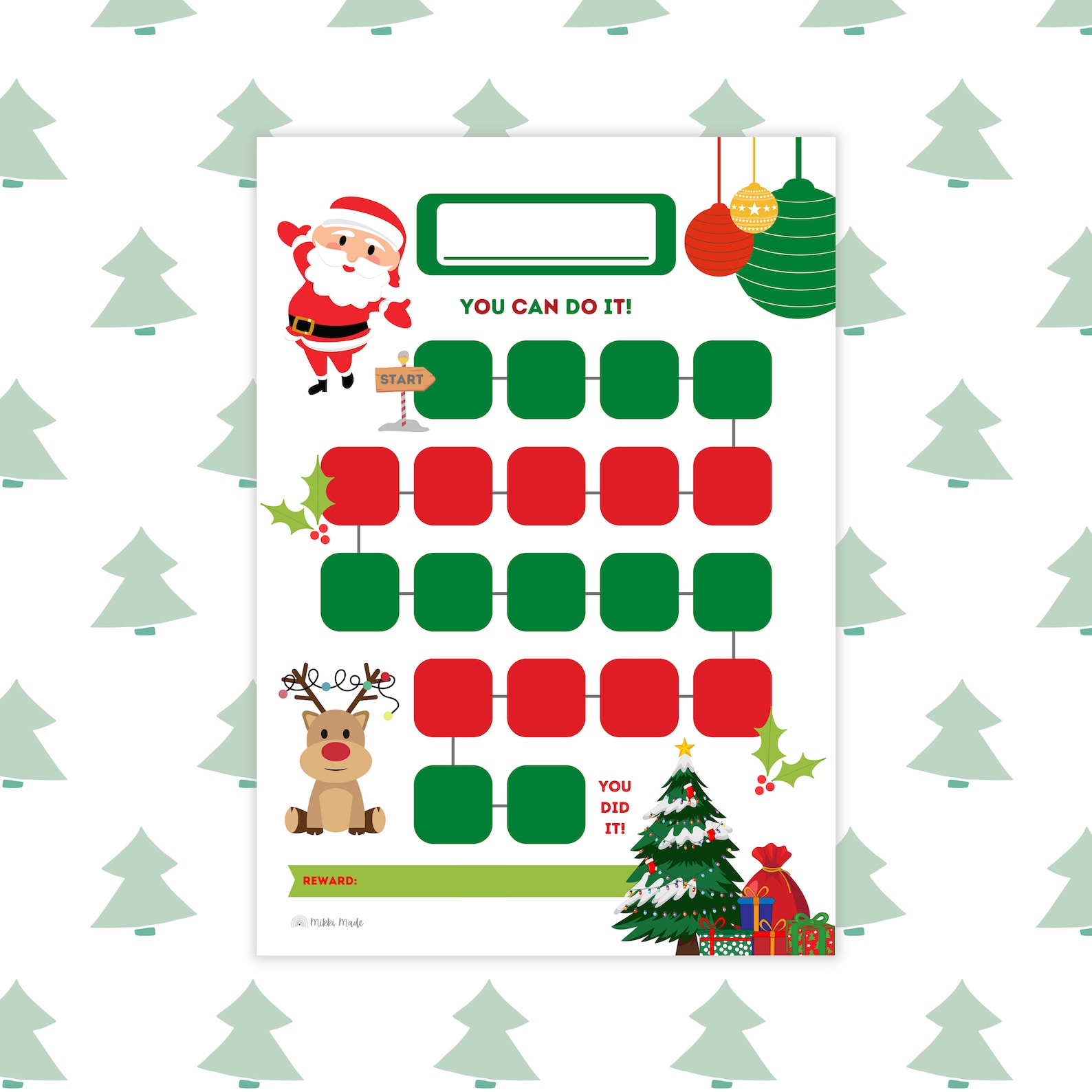Printable Christmas Reward Chart | Christmas Sticker Chart | Kids ...