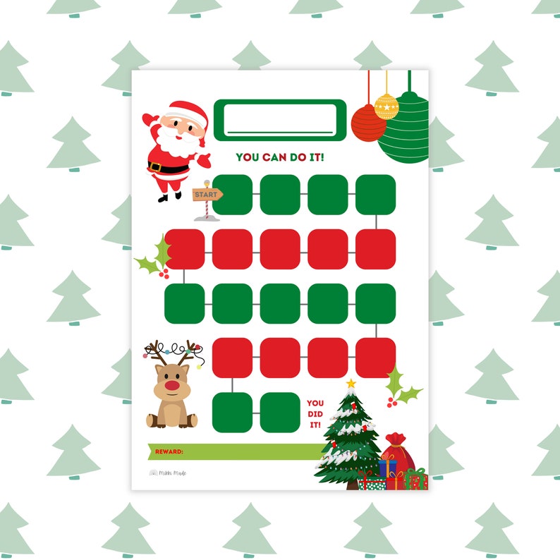 Printable Christmas Reward Chart | Christmas Sticker Chart | Kids ...