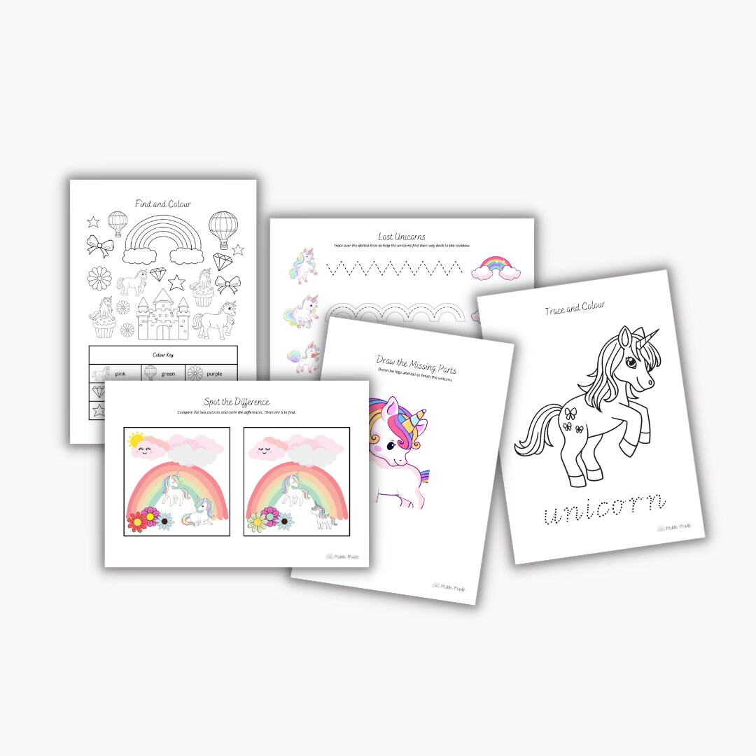 Unicorn - Printable Worksheets | Pre-writing | Tracing | Fine Motor ...