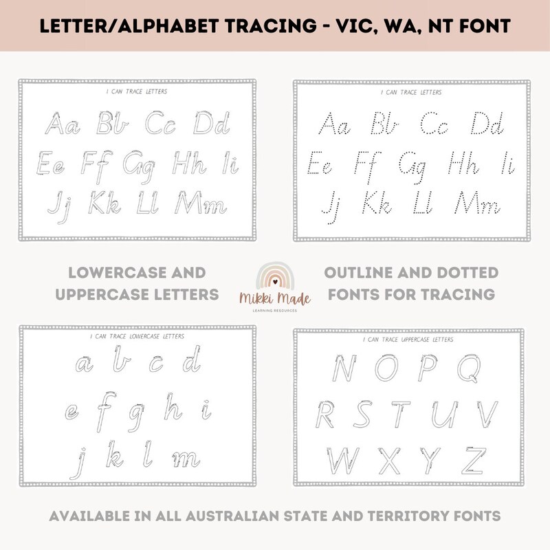 Letter Tracing Font - Etsy