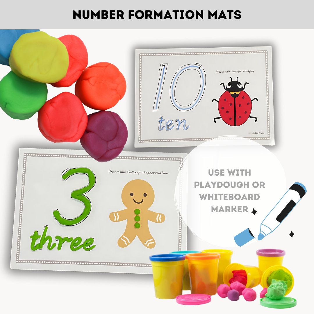 Number Formation Mats | Tasmanian State Font | Number Tracing Mats ...